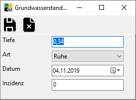 GGU-CONNECT - Dialog "Grundwasserstand"