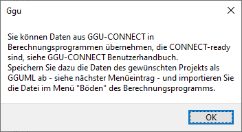GGU-CONNECT - Menü "Exportieren"