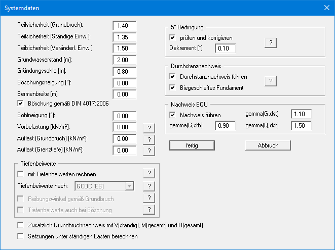 GGU-FOOTING: Systemdaten eingeben (Beispiel 3)