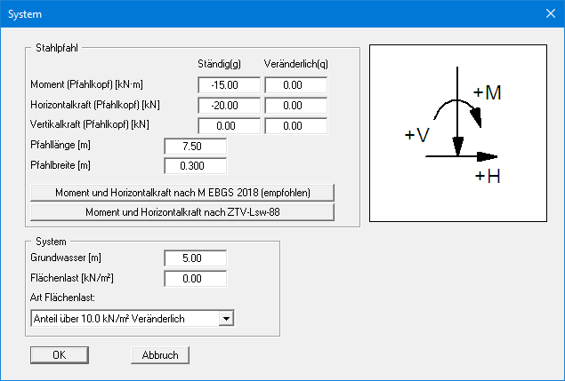 GGU-LATPILE: Schritt 2: Systemdaten eingeben