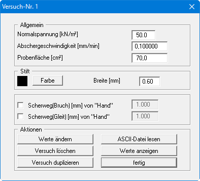 GGU-DIRECTSHEAR: Messwerteingabe über ASCII-Import