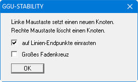 GGU-STABILITY: Menüeintrag "Knoten setzen"