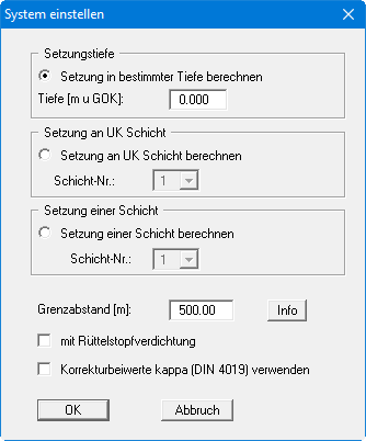 GGU_SETTLE: Art der Setzungsberechnung einstellen (Bsp. 1)