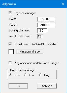 GGU-SEEP: Menüeintrag "Legende Systemdaten"