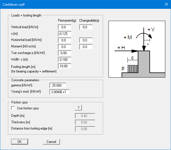 GGU-CANTILEVER: Step 3: Define load on cantilever wall