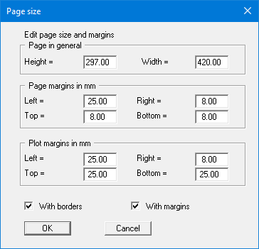 BS-Page: "Page size and margins" menu item