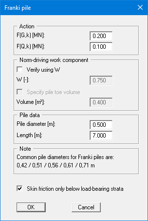 GGU-AXPILE: Design of Franki piles