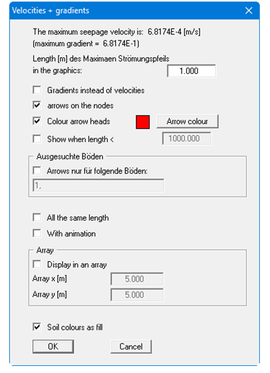 GGU-2D-SSFLOW: "Velocities + gradients" menu item