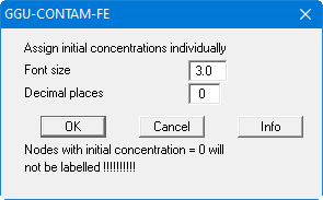 GGU-CONTAM-FE: "Individual initial concentrations" menu item