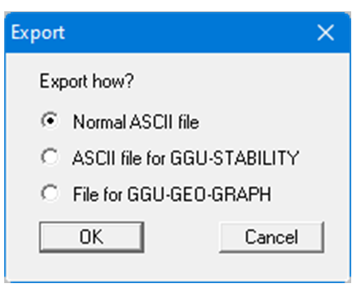 GGU-PLGW "Export" menu item