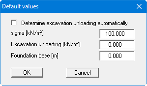 GGU-SETTLE: "Default values" menu item
