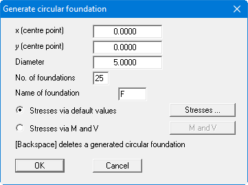 GGU-SETTLE: "Generate circular foundation" menu item
