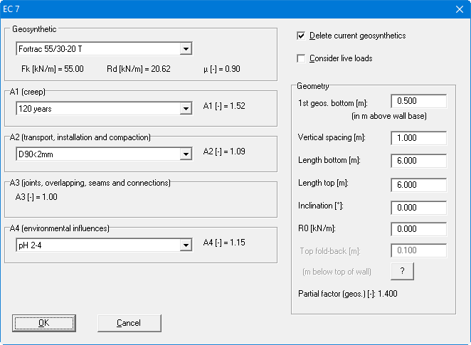 GGU-STABILITY: Step 9: Generate geosynthetics (Ex. 1)
