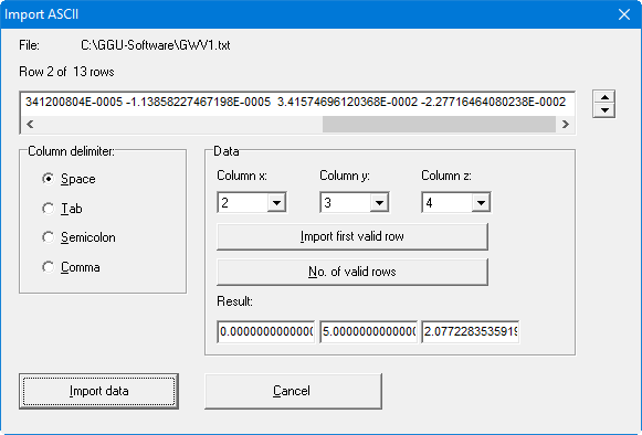GGU-STABILITY: "ASCII file" menu item