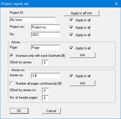GGU-BORELOG: " Project, report, etc " menu item