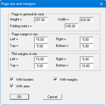 GGU-GEO-GRAPH: "Page size and margins" menu item