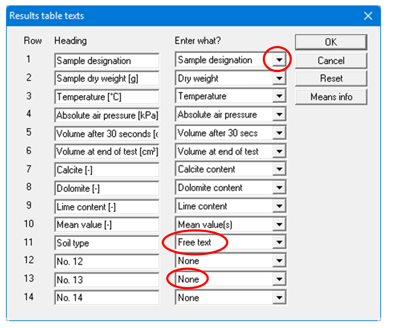 GGU-LIME: "Table texts + allocations" menu item