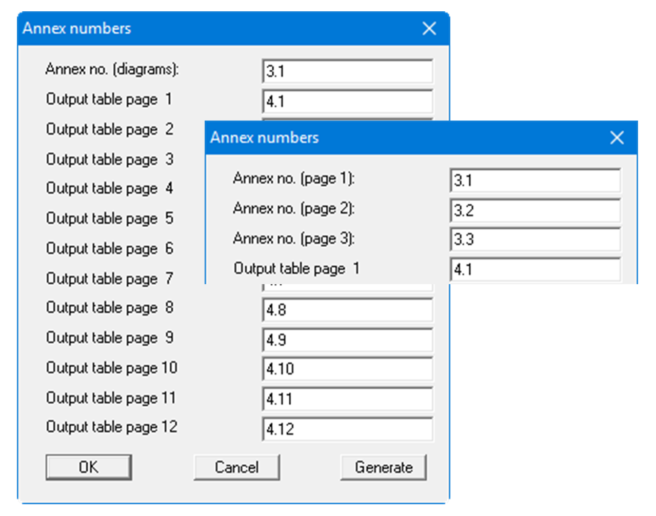 GGU-TRIAXIAL: "Annex numbers" menu item