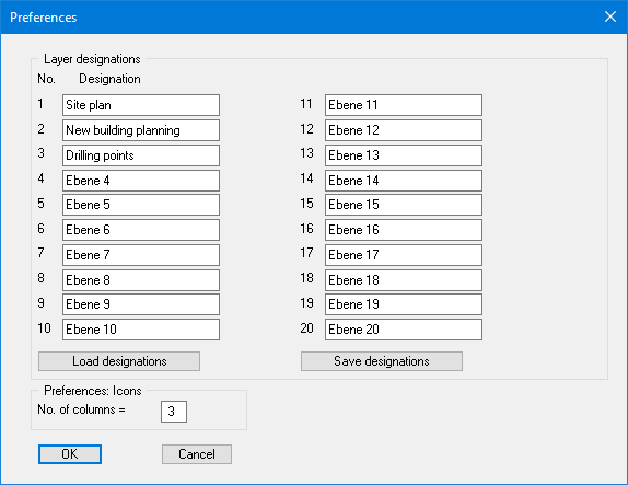 Mini-CAD: "Preferences" icon