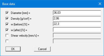 GGU-UNIAXIAL: "Base data" menu item