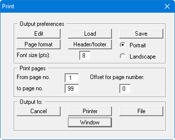 GGU-DIRECTSHEAR: "Print output table" menu item